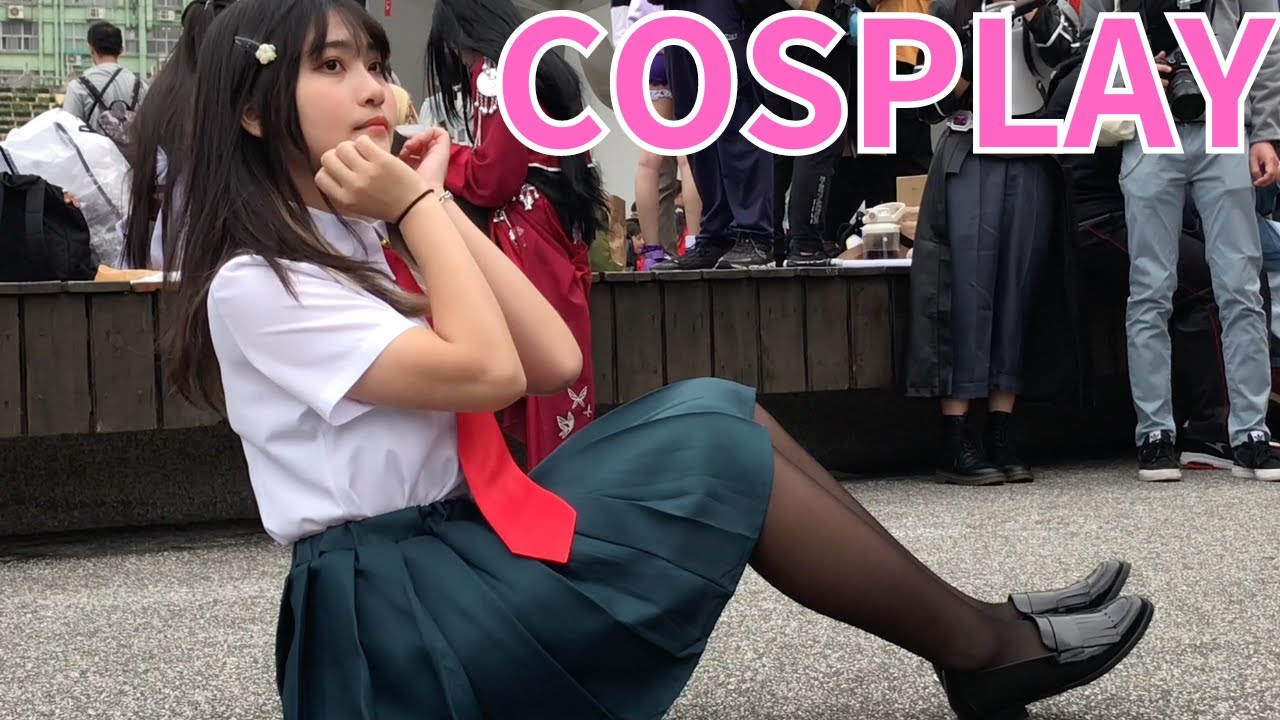 Cosplay 4k School Inspired Cosplayer In A Mini Skirt With Black