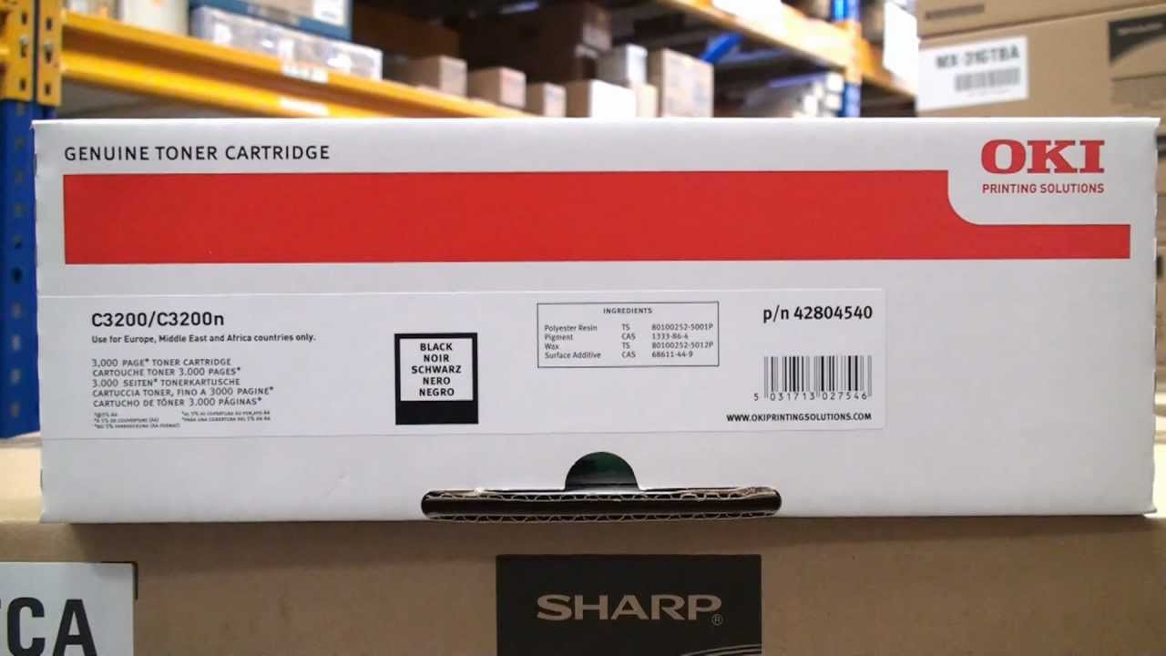 OKI Toner Cartridge C3200/C3200n black (42804540) high capacity - YouTube