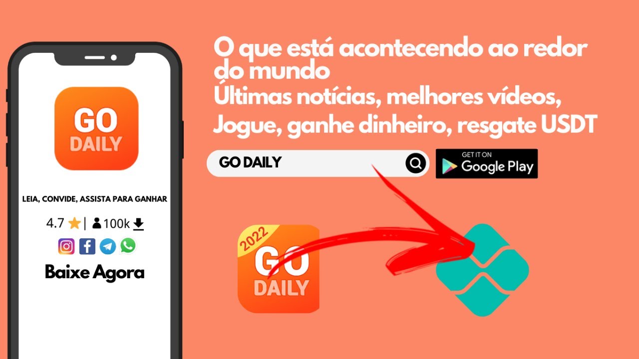 GO DAILY PAGANDO! COMO GANHAR DINHEIRO NA INTERNET COM O APLICATIVO GO ...