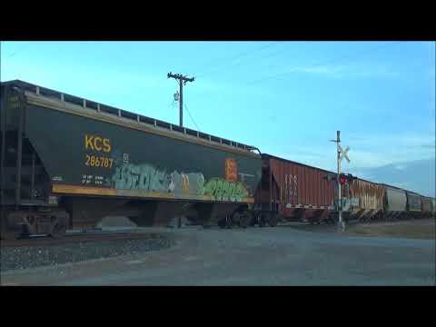 KCS #4585 Leads South Bound Grain Train - YouTube