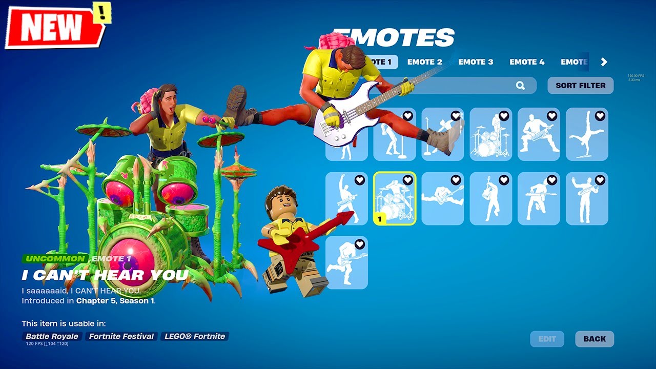 LAZARBEAM doing ALL Music Instrumental Emotes in Fortnite Festival シ ...
