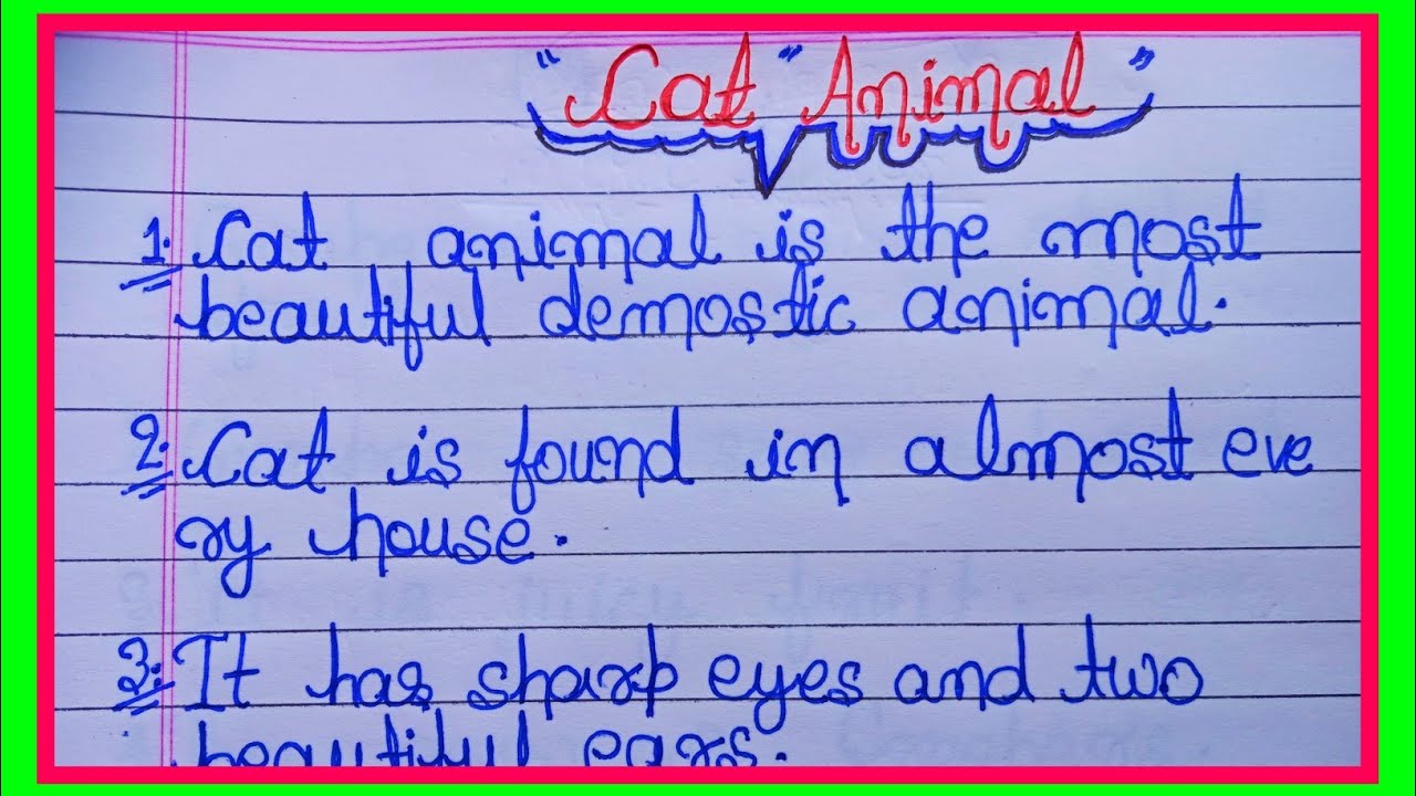 10 line cat animal in English | short essay on cat animal |Billi janwar ...