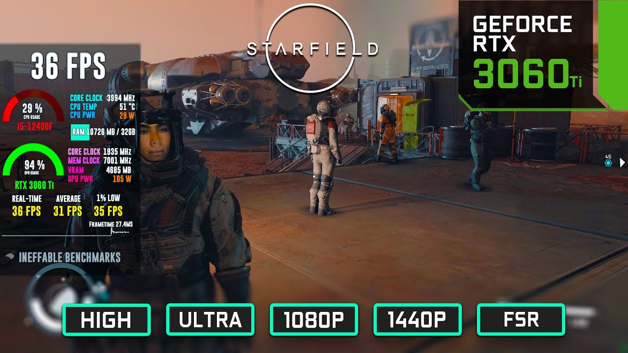 Starfield on RTX 3060 Ti: Ultra - High Settings at 1080p & 1440p Tested ...