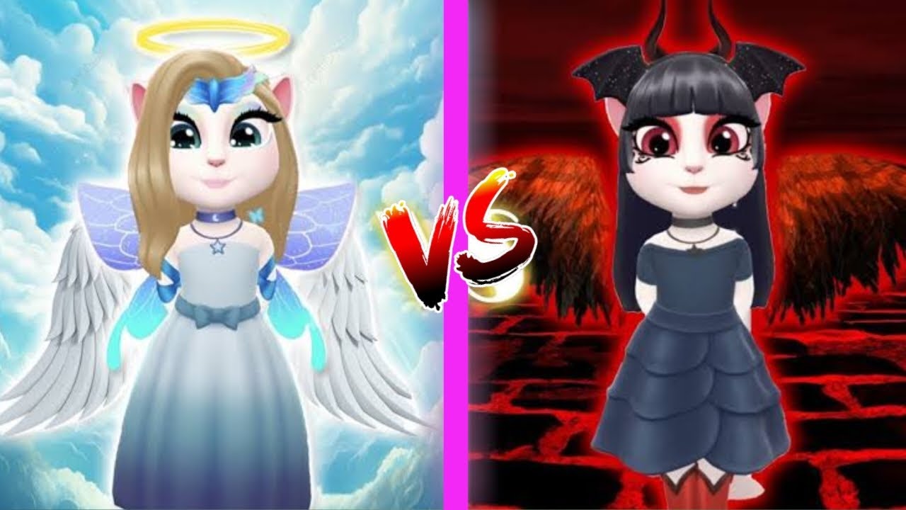 My Talking Angela 2 💜 Angel Angela💛 VS Devil Angela ️Sanrio Cosplay🌈🎀 ...