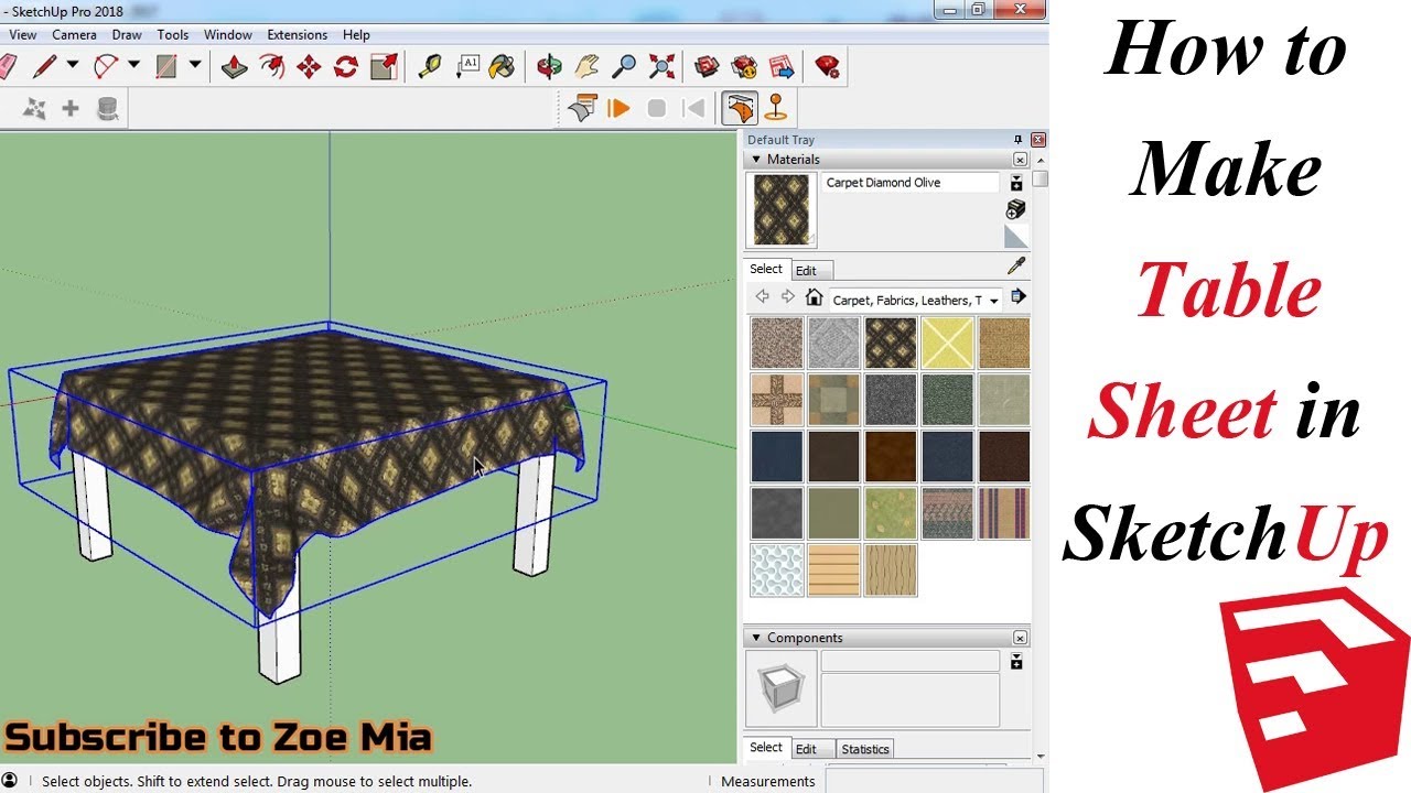 How to Make Table Sheet In Sketchup - YouTube