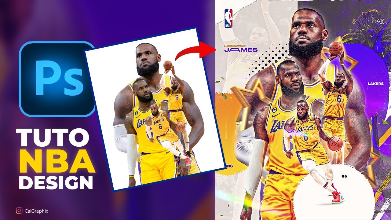 Tuto : Visuel de NBA - Lebron James (Photoshop) - YouTube