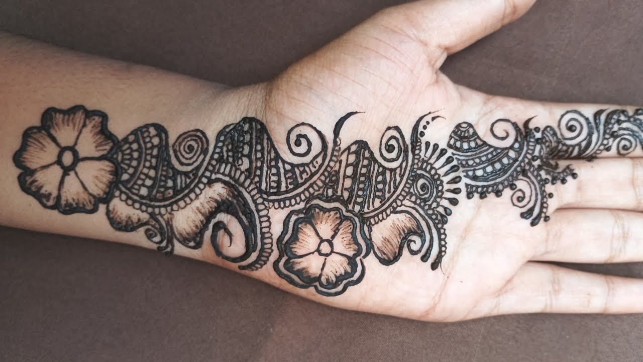 simple mehndi design front side mehndi design#IndianMehndiArtist - YouTube