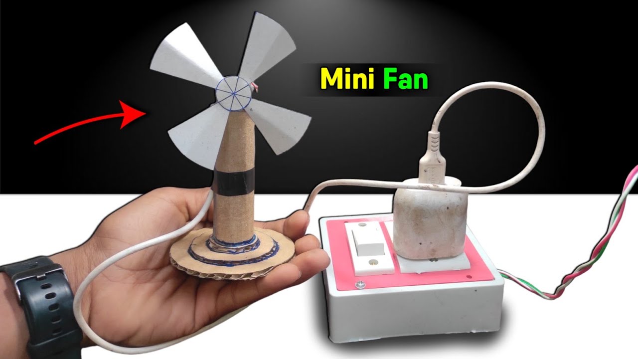How to Make Mini Table Fan From Cardboard at Home | Electric Table Fan ...