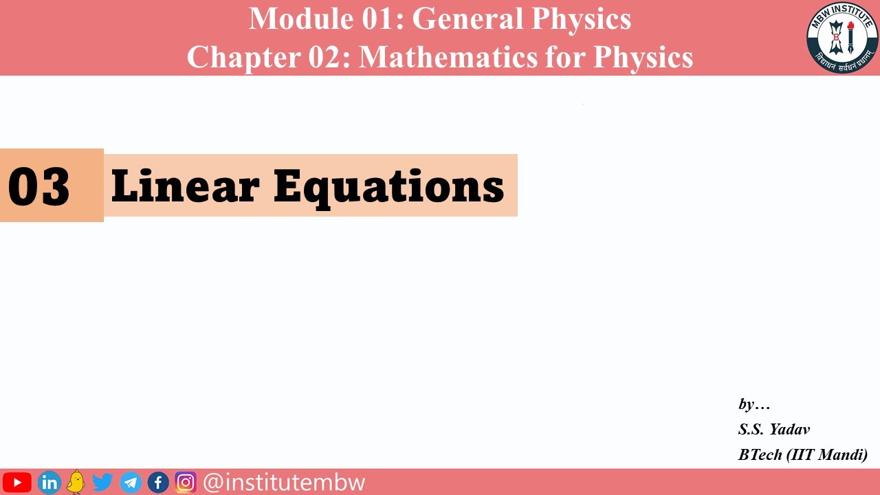 Linear Equations Chapter 02 Module 01 YouTube linear-equations-chapter-02-module-01-youtube