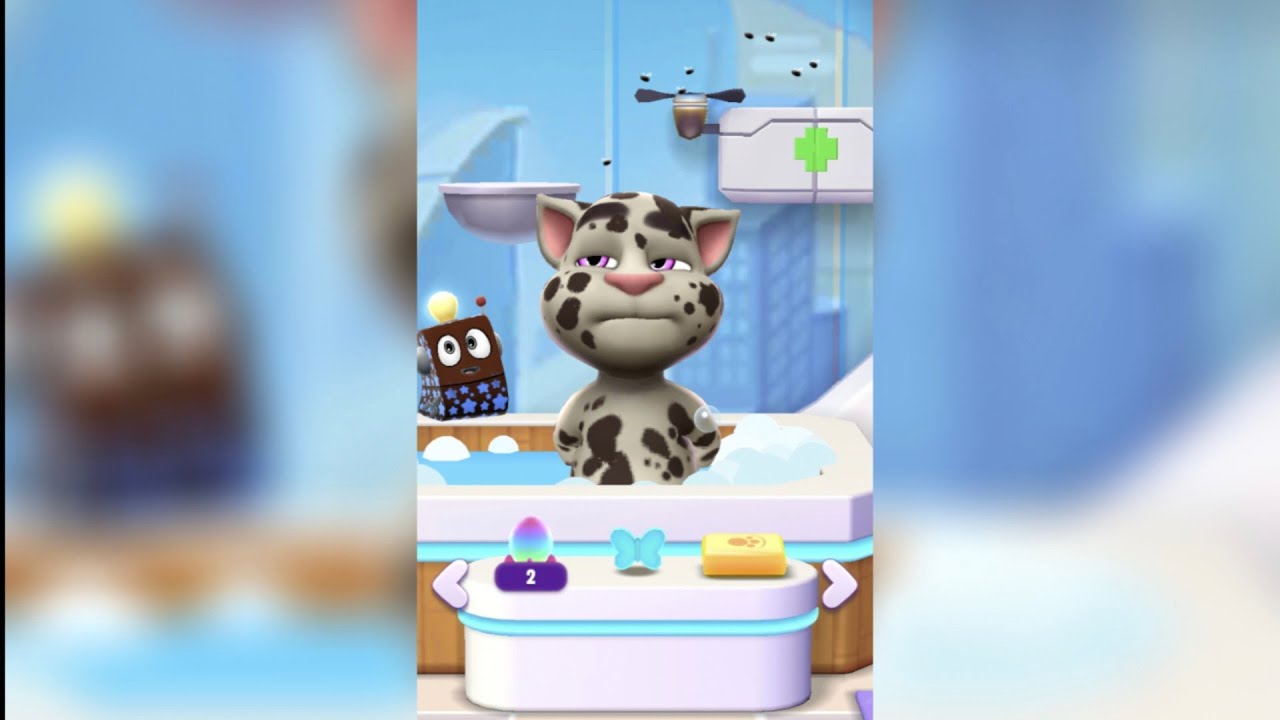 Talking tom 2 - cute cat taking a warm bath - YouTube