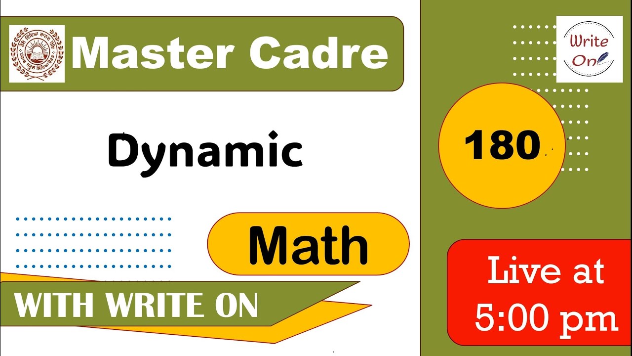 Math Master Cadre | Chapter - 28 | Dynamics | Full Syllabus #master cadre math #master cadre ...