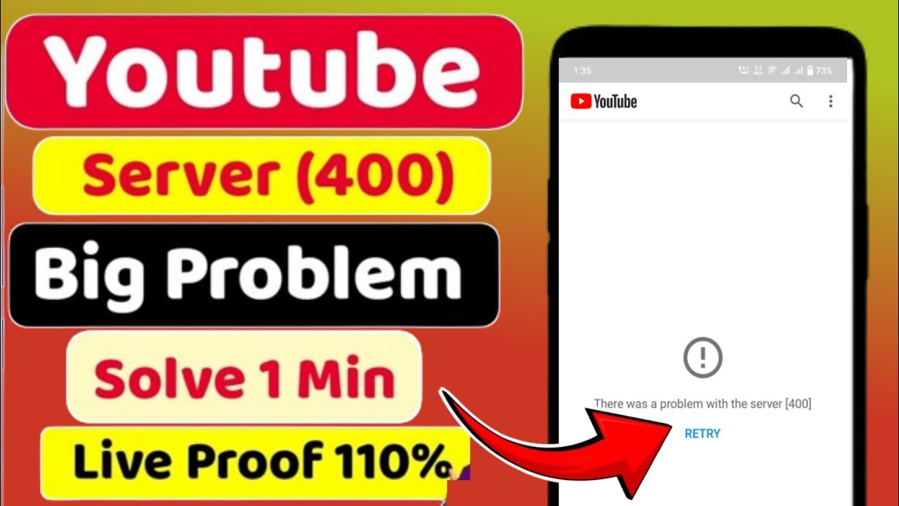 Youtube fix there was a problem with the server400 error problem solve 2024 - YouTube