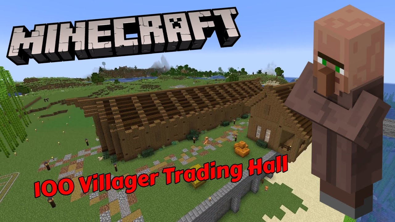 I Built A 100 Villager Mega Trading Hall In Minecraft - YouTube
