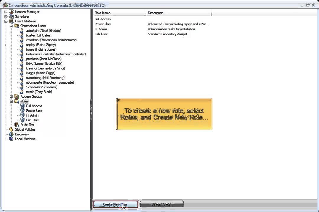 Chromeleon CDS: Create Roles and Add User - YouTube
