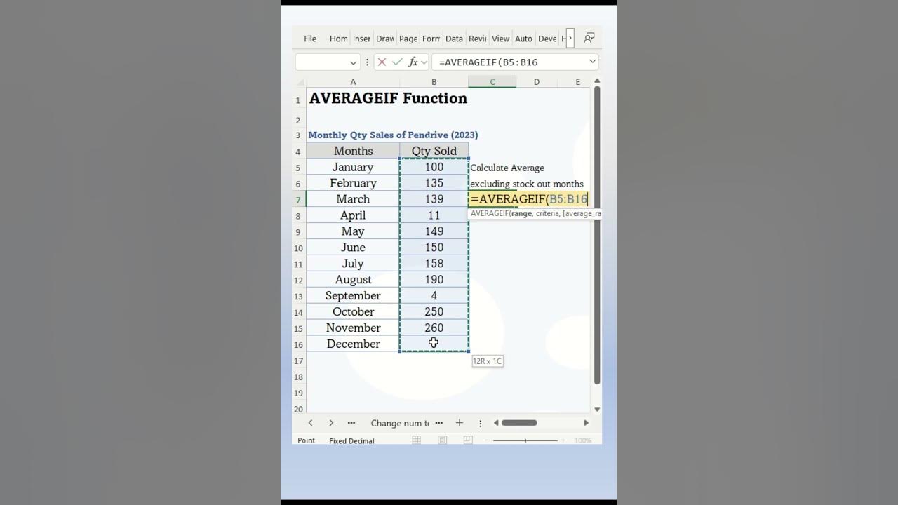 AVERAGEIF Function in Excel #exceltech#excel #exceltraining - YouTube