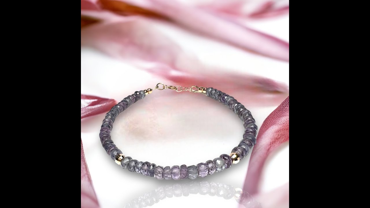 Color Change Alexandrite Bracelet Solid 14k Rose Gold , 7.76" - 8.11 ...