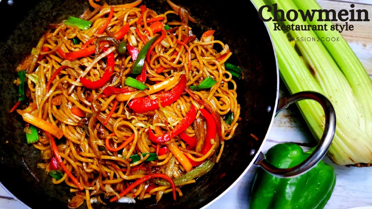 Chowmein recipe | veg chowmein | restaurant style vegetable chowmein ...