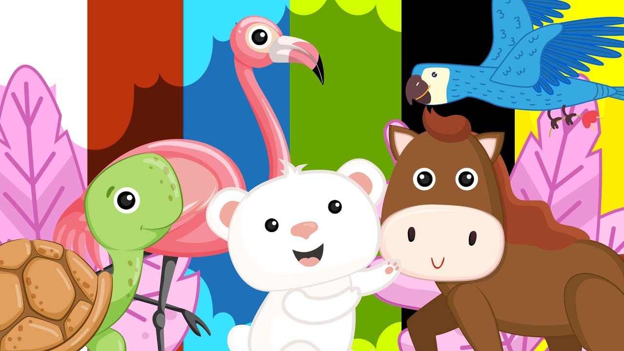 ANIMALES Y COLORES. 🐣 aprende los nombres de los animales y los colores ...