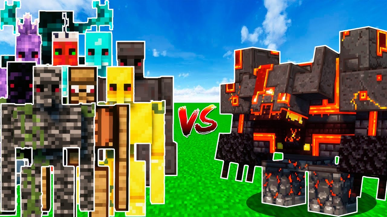 All Extra Golem's vs Netherite Monstrosity in Minecraft Battle ...