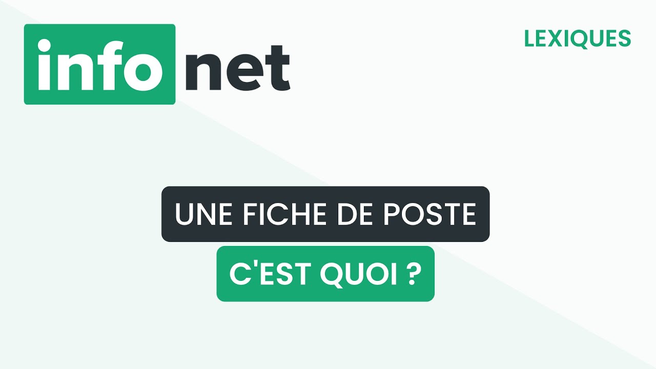 Une fiche de poste, c'est quoi ? (définition , aide, lexique, tuto ...
