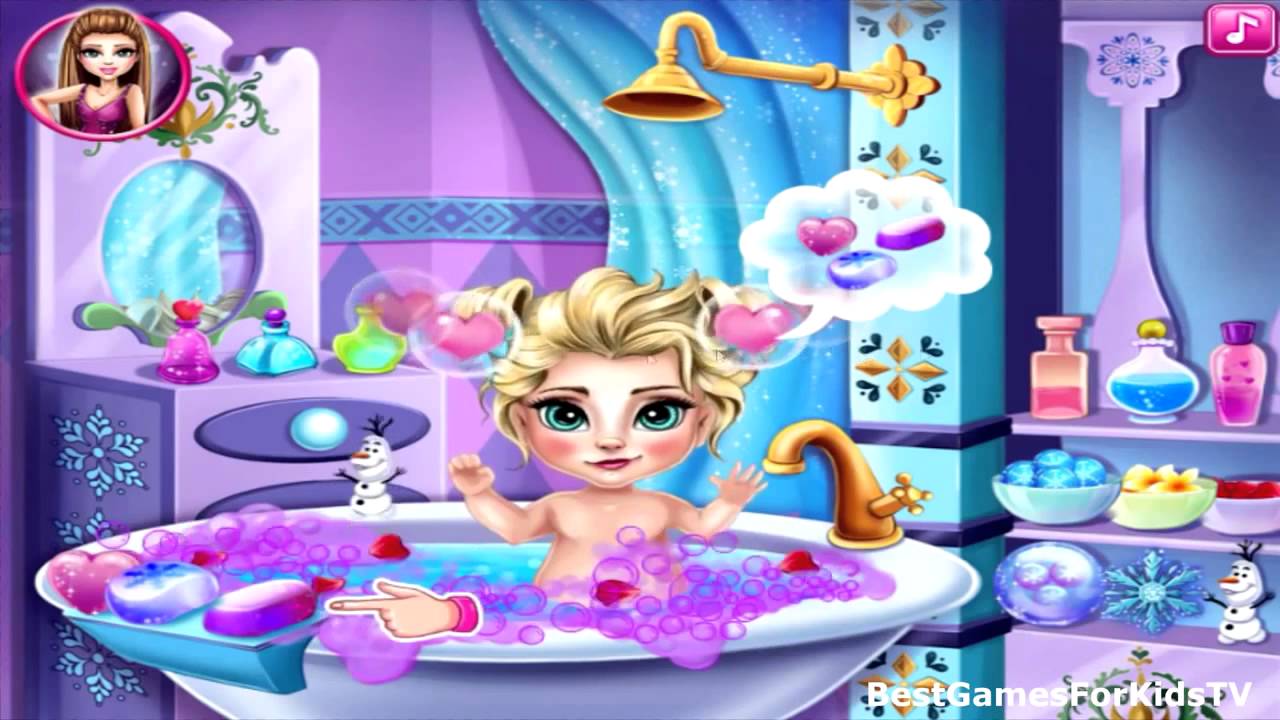 Elsa Baby Bath Princess Game for Little KIds Full HD Video Part 1 HD ...