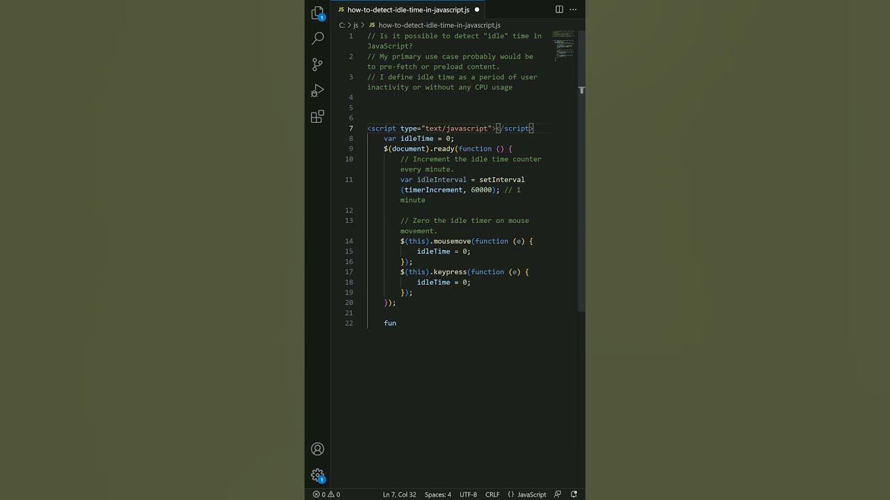 How to detect idle time in JavaScript - YouTube