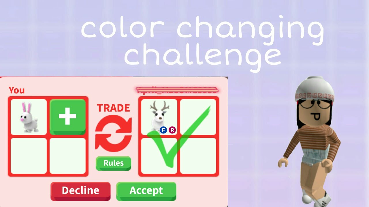 Color Changing Challenge On Adopt Me - YouTube