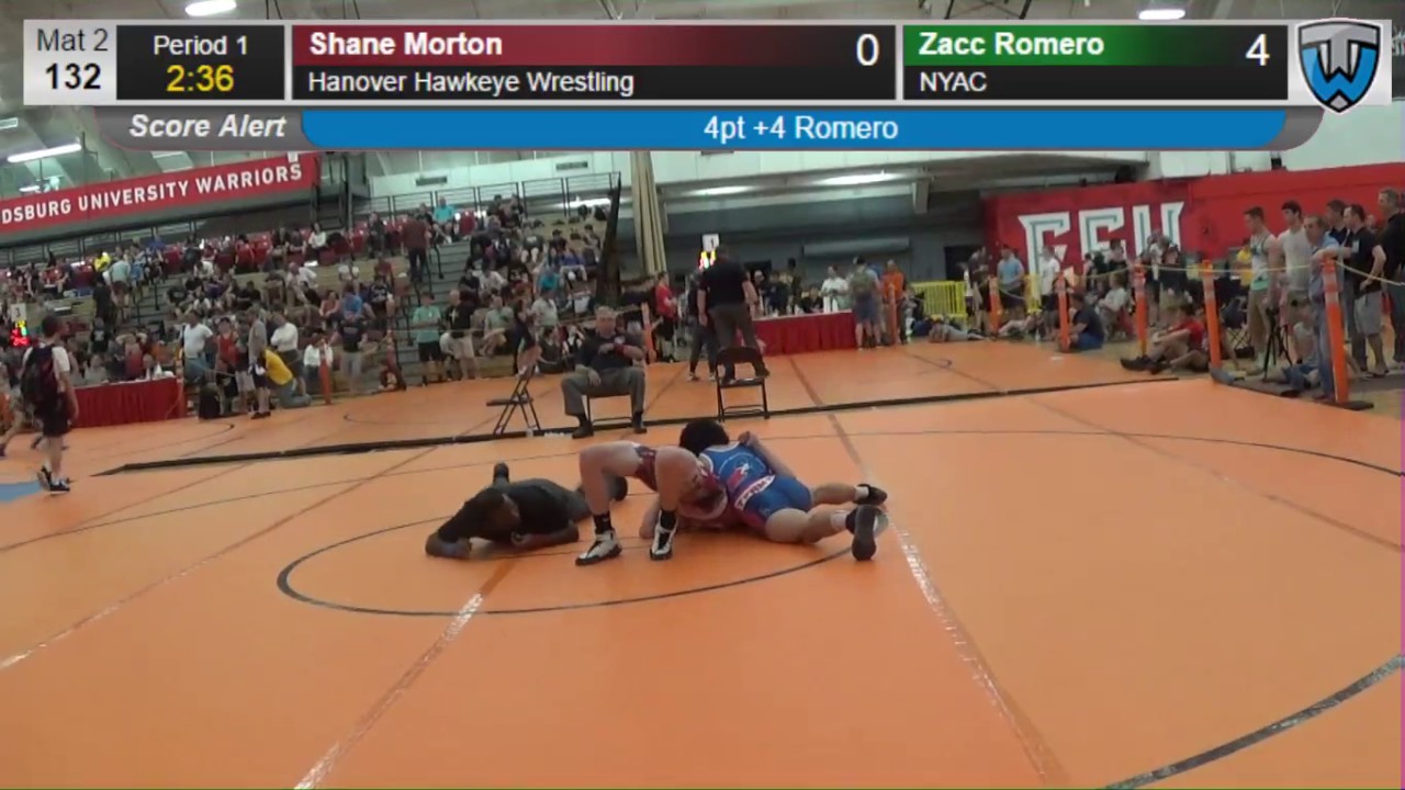 177 Cadet 132 Shane Morton Hanover Hawkeye Wrestling vs Zacc Romero ...