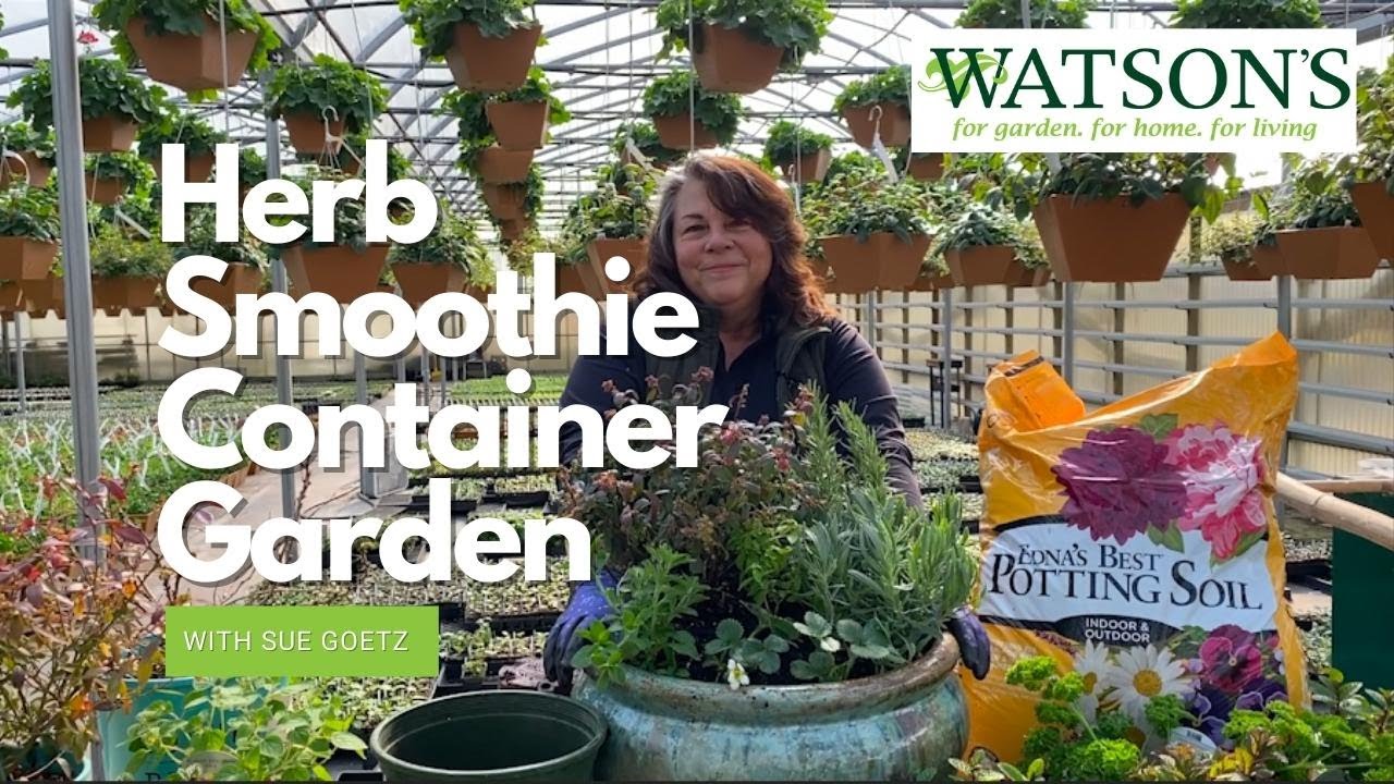 Herb Smoothie Container Garden with Sue Goetz - YouTube