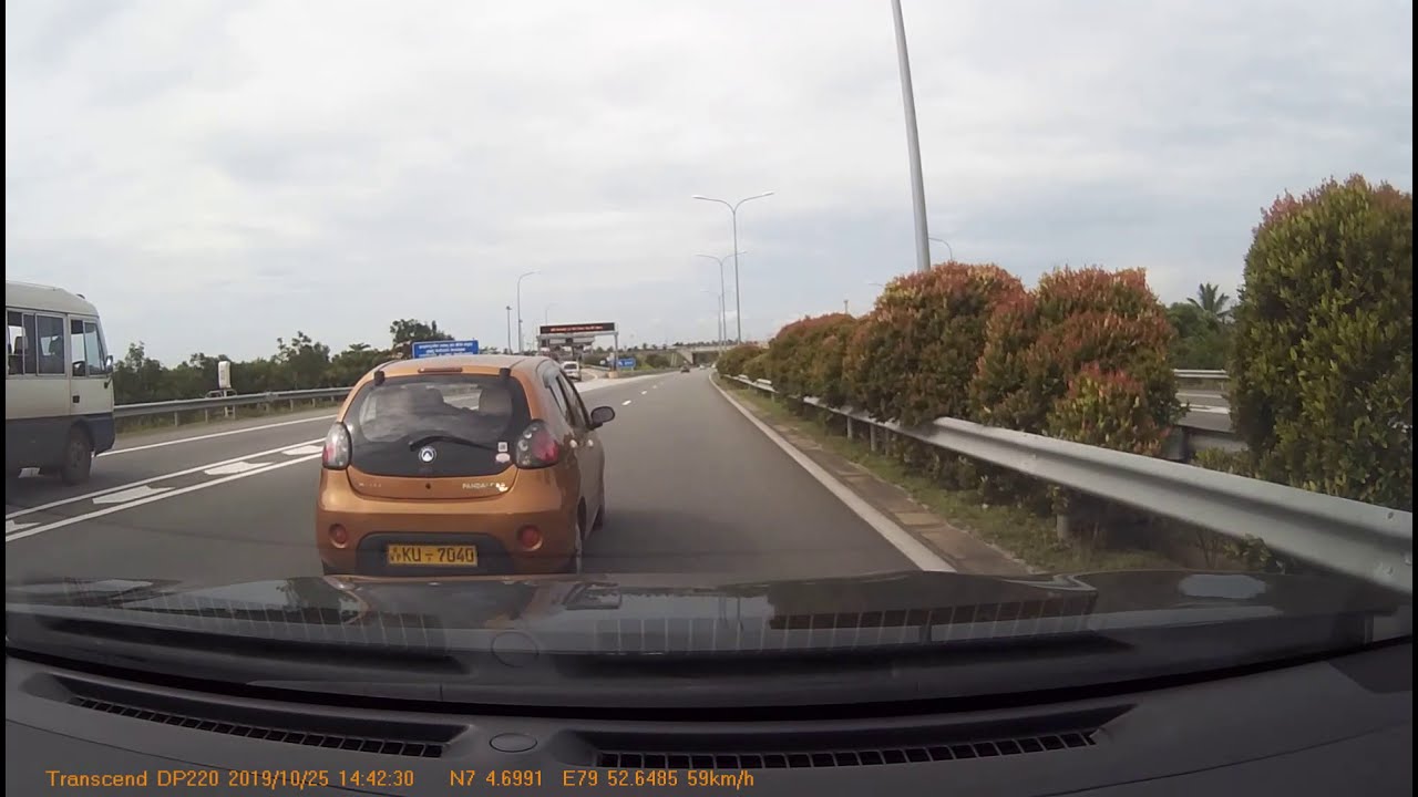 Driving In the fast lane, and slows down from 85 to 60 as he's on the ...