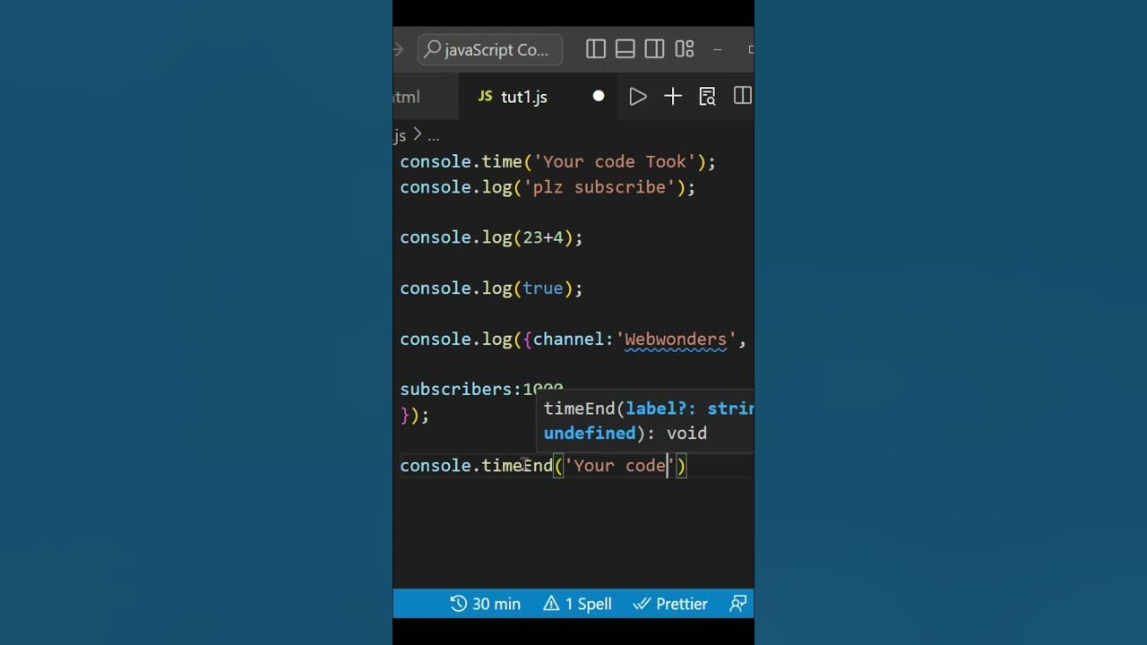 JavaScript Execution Time #javascript #time #js - YouTube