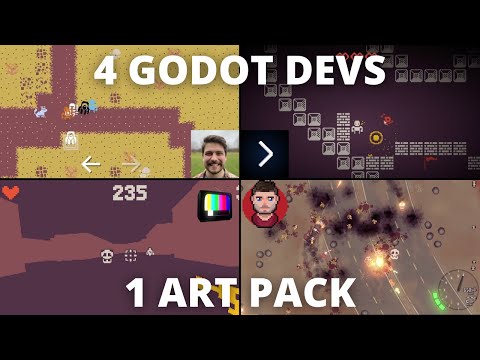 Quattro sviluppatori di Godot si cimentano con lo stesso pacchetto artistico (con PlugWorld, Pics...