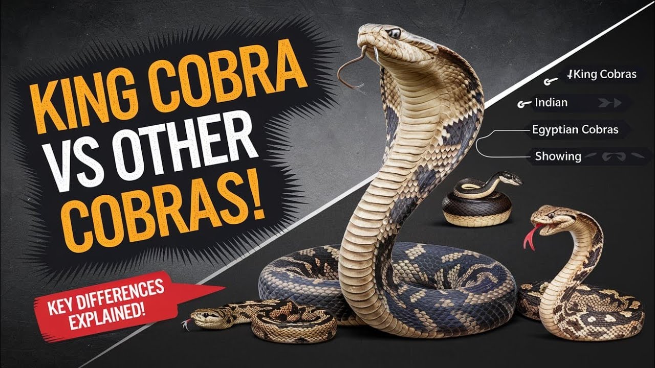 King Cobras vs Other Cobras: Key Differences Explained!#wildlife#snacks#KingCobra#CobraFacts# ...