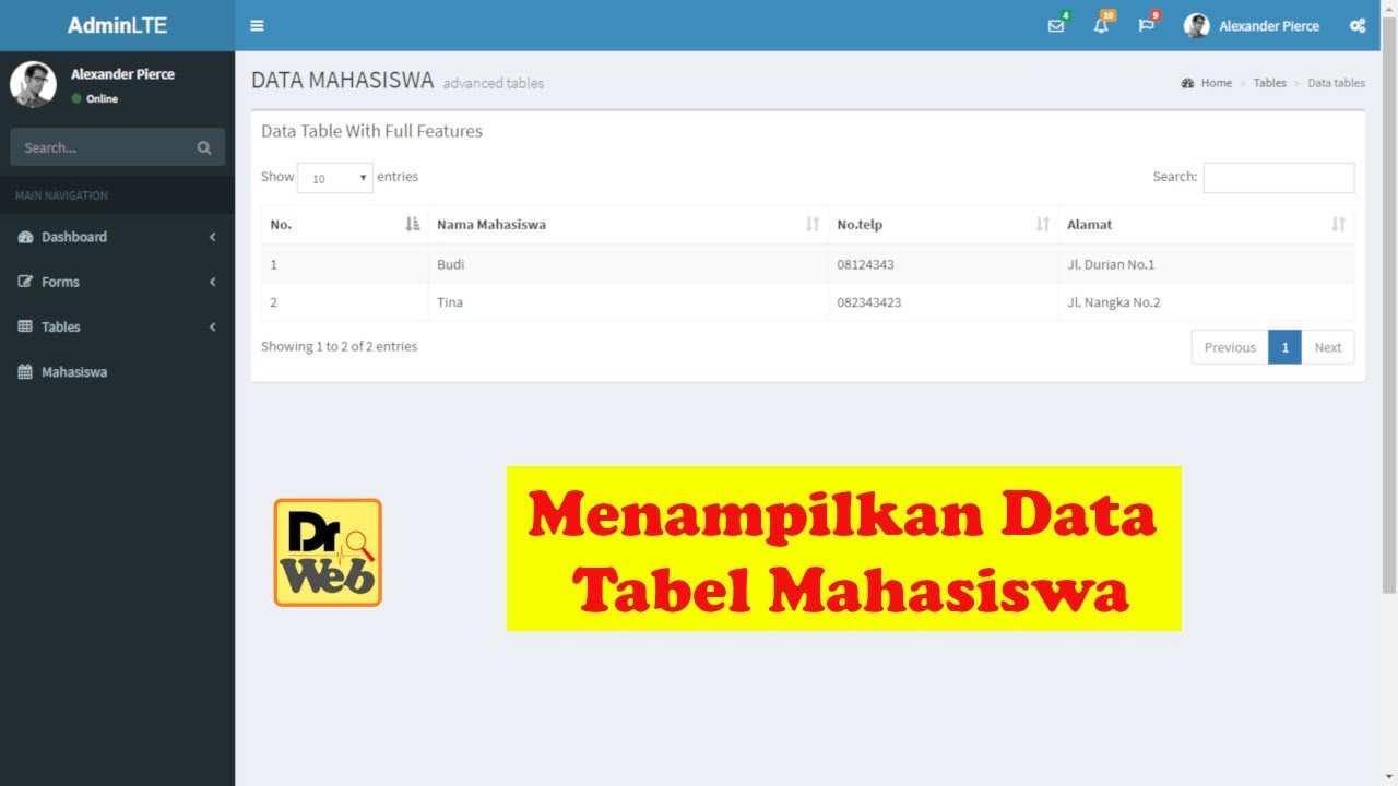 #04 Membuat Data Tabel Mahasiswa Codeigniter - YouTube