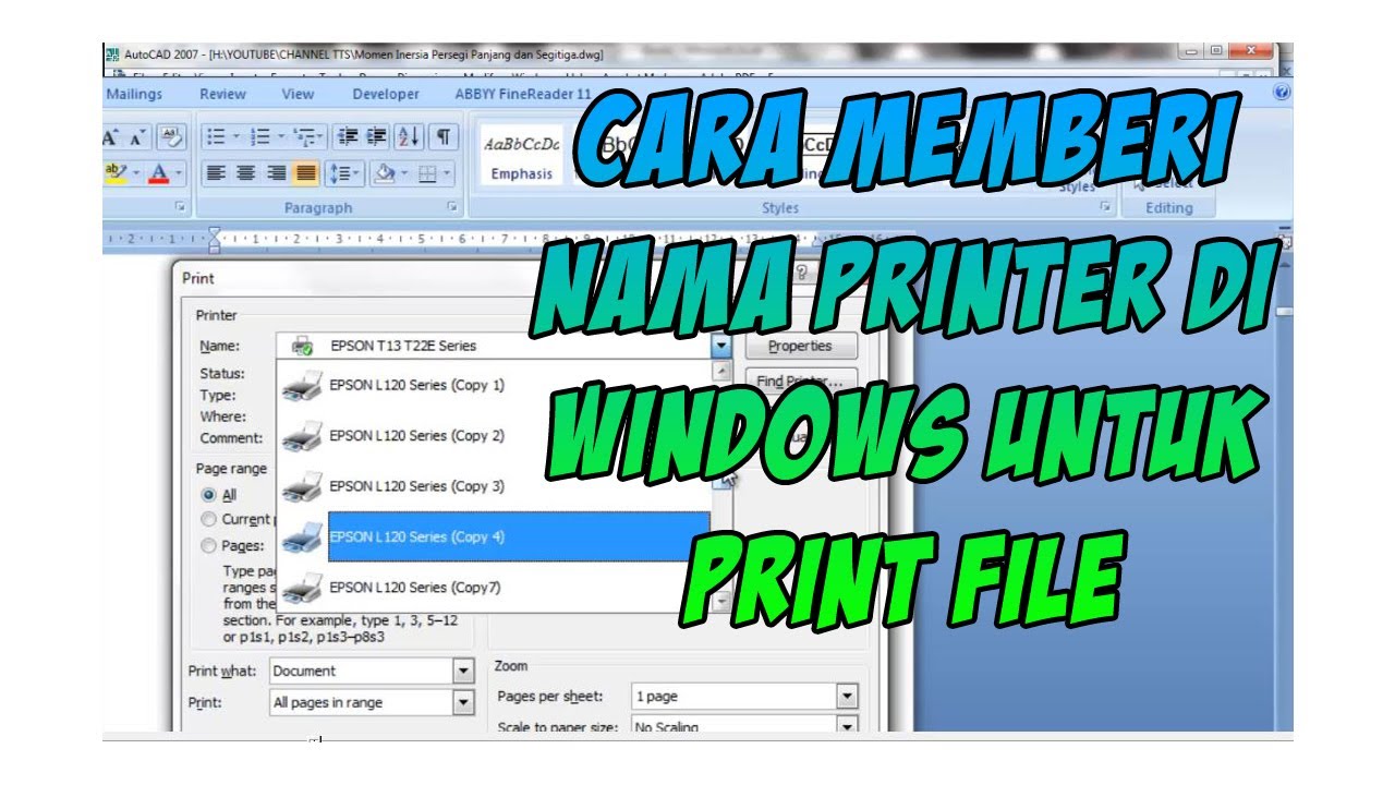 cara beri nama printer untuk print file agar tidak salah memilih tipe ...