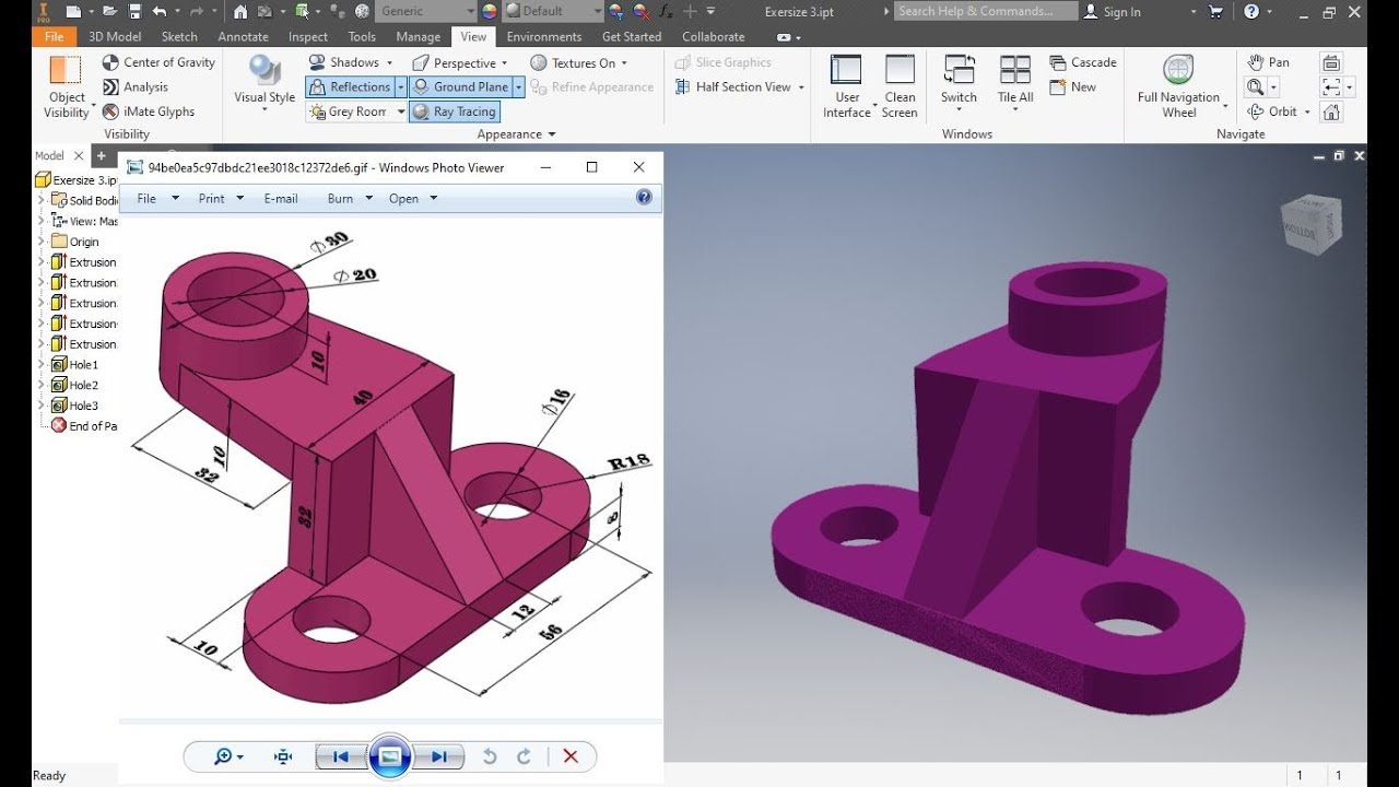 Autodesk Inventor Tutorial For Beginners Exersize 4 Bahasa Indonesia Youtube