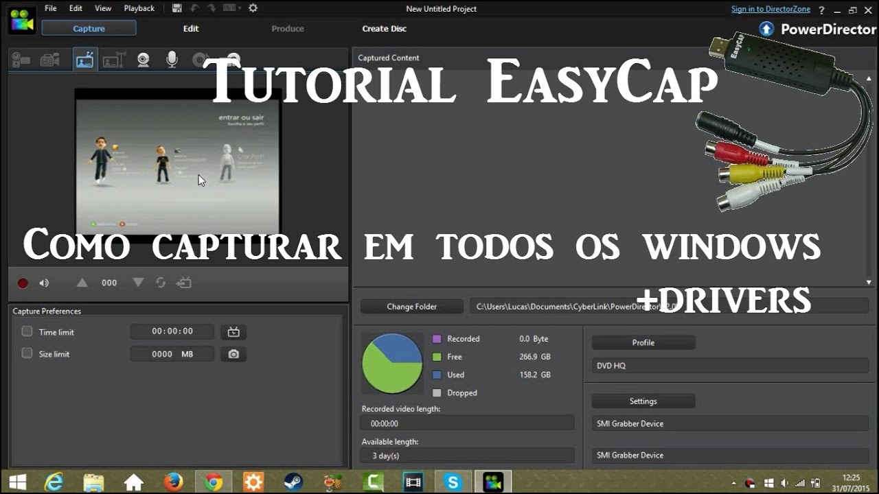 Tutorial Easycap - Como capturar em qualquer Windows + Drivers - YouTube
