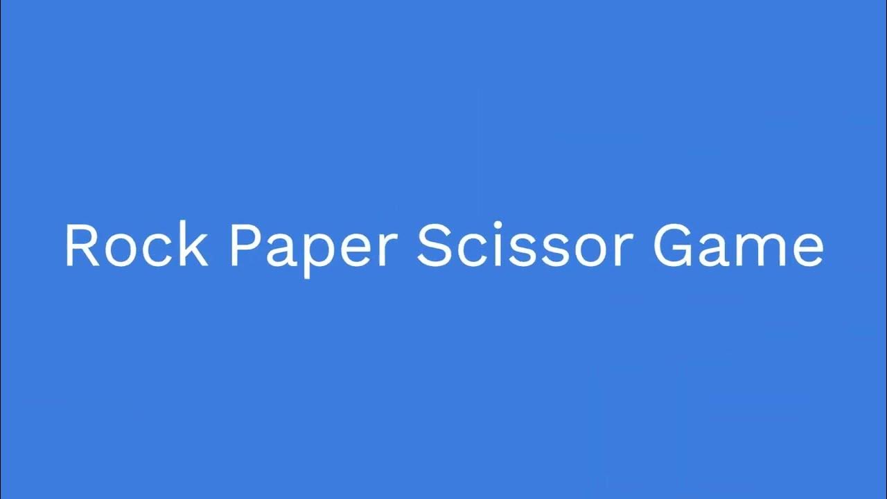 Rock Paper and Scissors || C++ Projects - YouTube