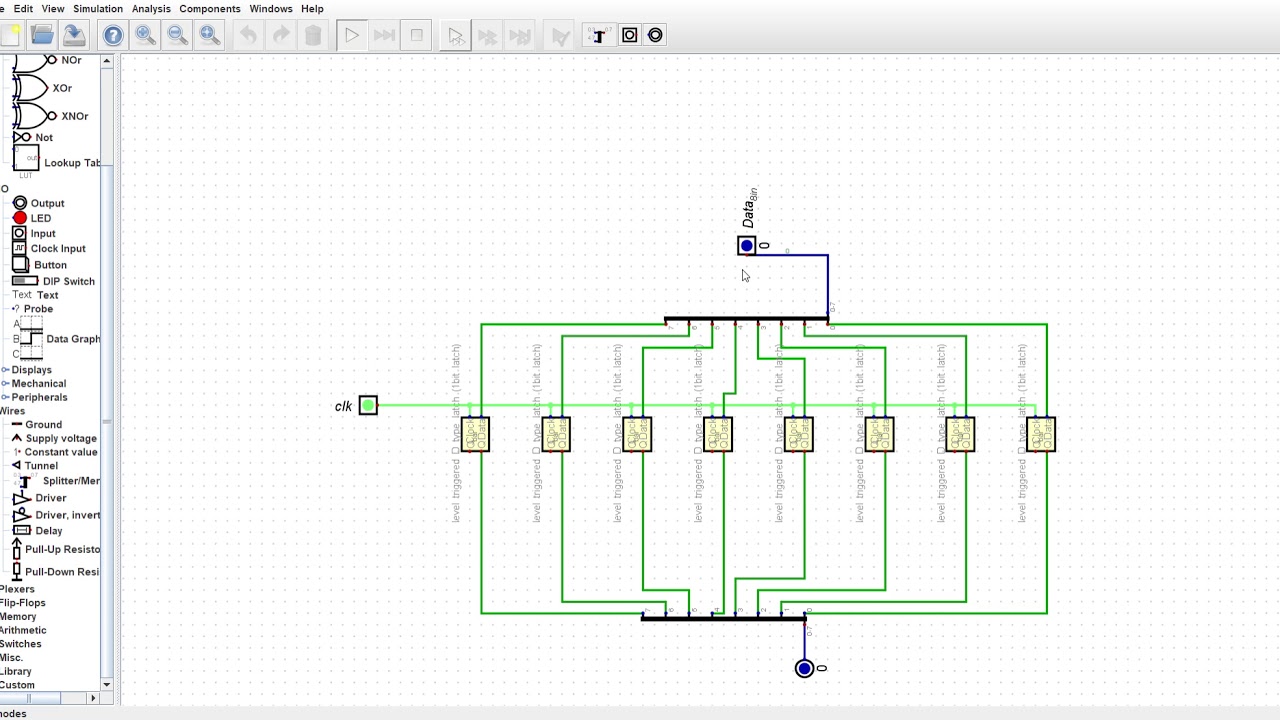 A 8 bit latch made in digital - YouTube