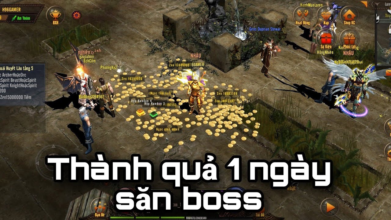 Thành quả 1 ngày săn boss | MU Lục Địa Loren - YouTube