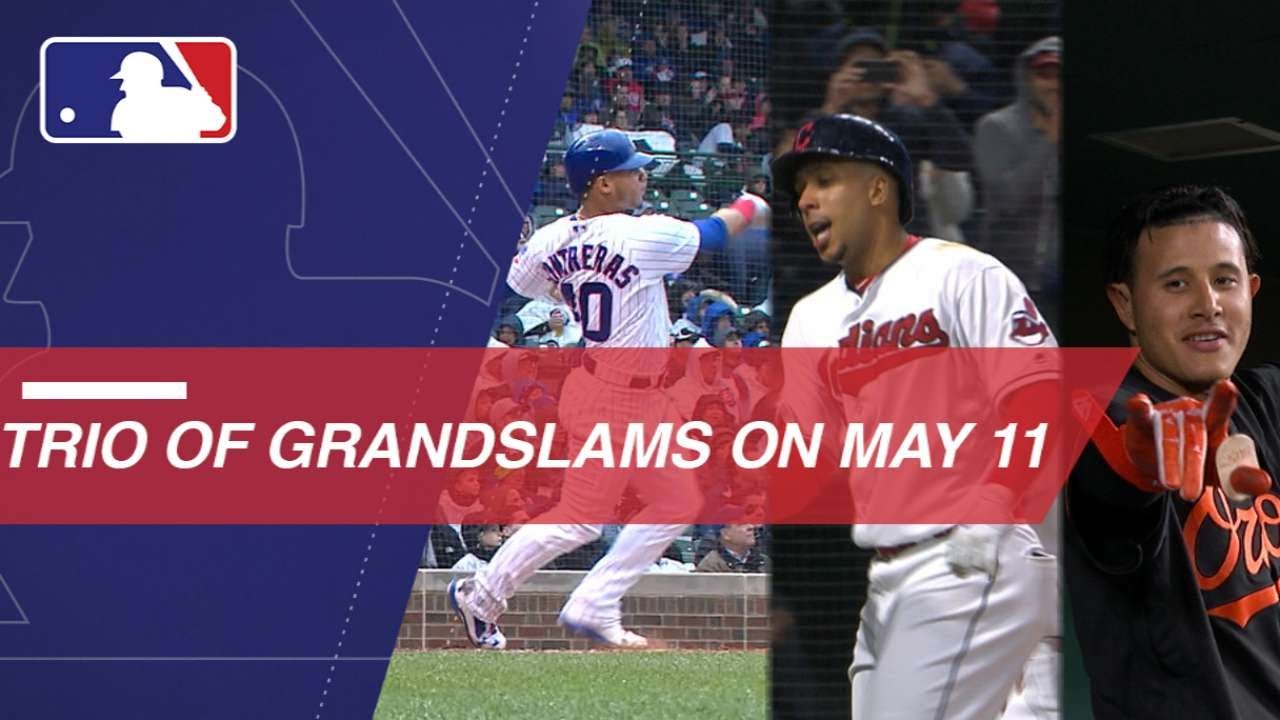 Contreras, Brantley, Machado hit grand slams on 5/11 - YouTube