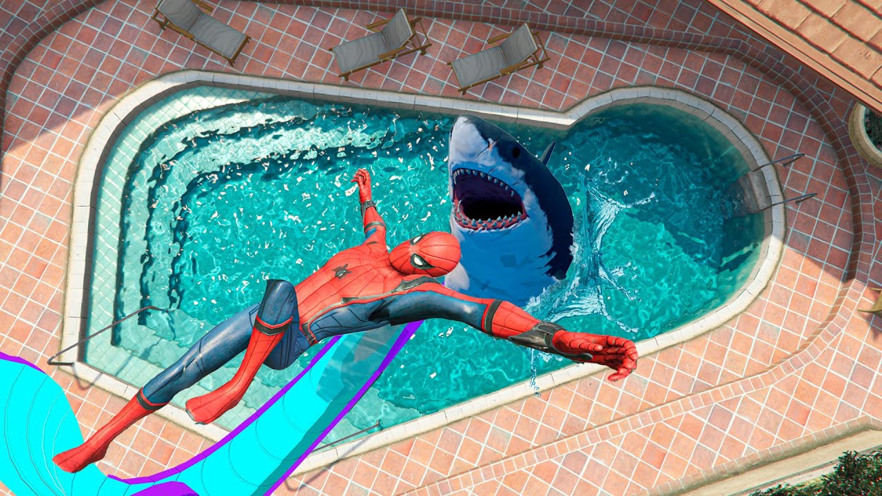 gta-5-spiderman-rides-water-slide-youtube