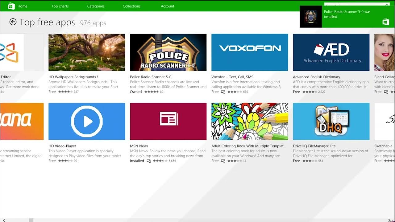 Browsing the Windows 8.1 Store - January 9th 2023 - YouTube