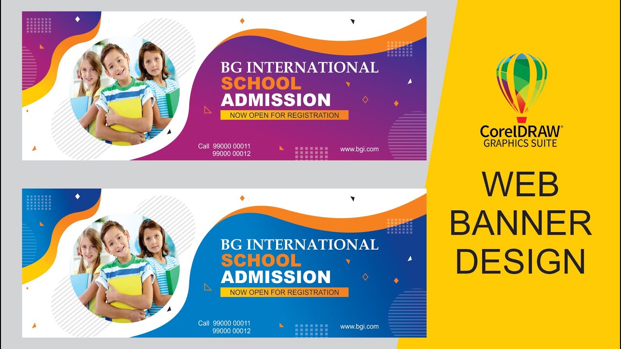 Creative Web Banner Dsign in CorelDRAW | Banner design ideas | vector ...