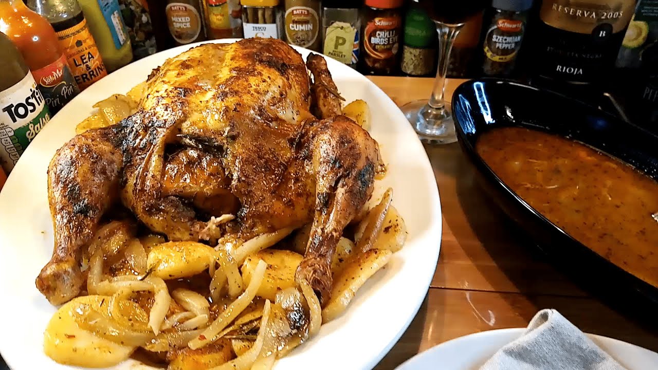 "Oven Roasted Chicken"(Herbs & Apple). Pollo Rostizado con Hierbas y ...
