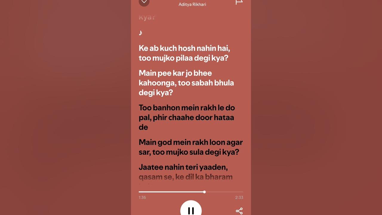 Paro song lyrics by Aditya Rikhari #shorts - YouTube