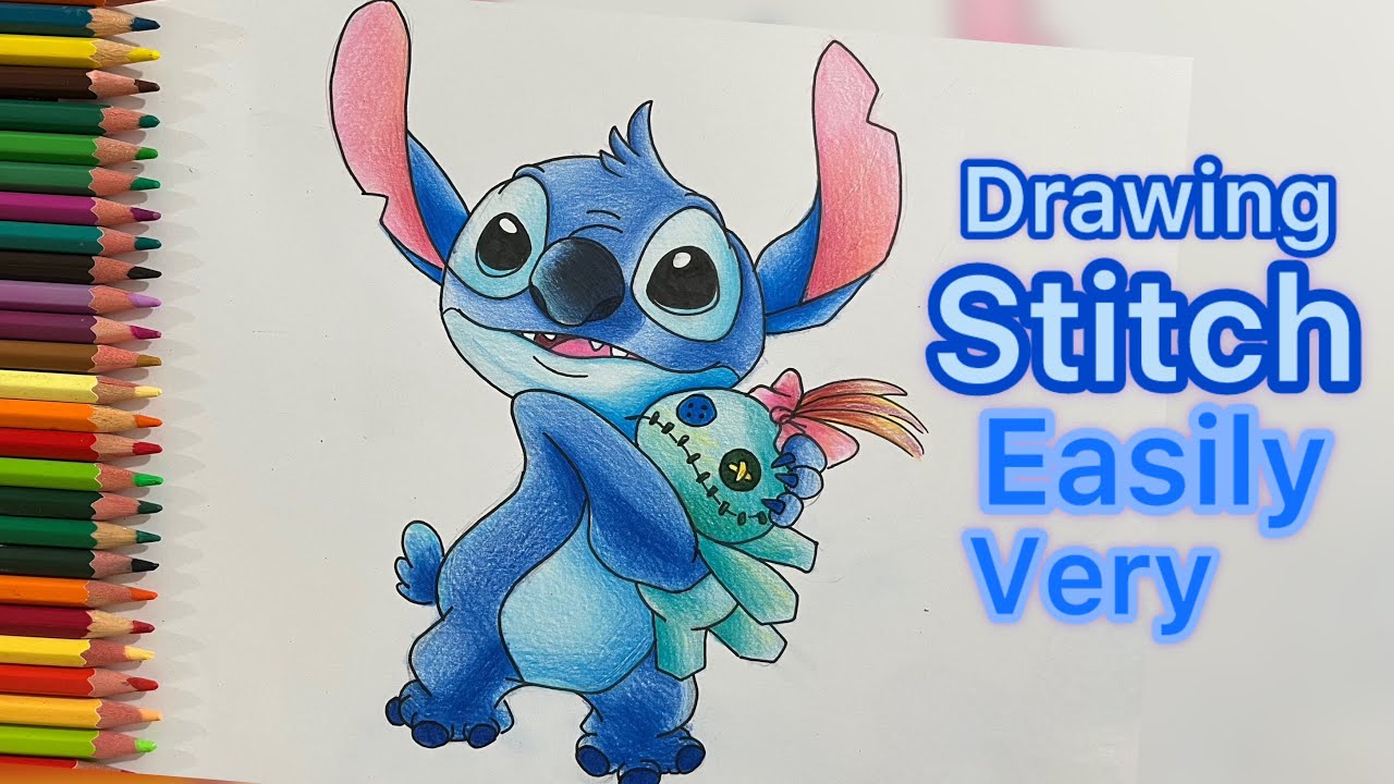 How to Draw Stitch with Colored Pencils | Step-by-Step Drawing Tutorial ...