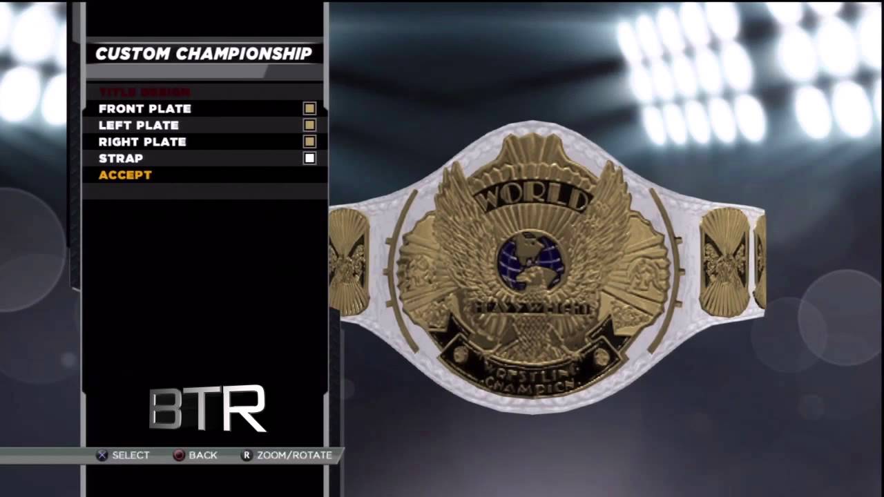 WWE 2K15 Creations Custom Championship Editor Ultimate Warrior White ...