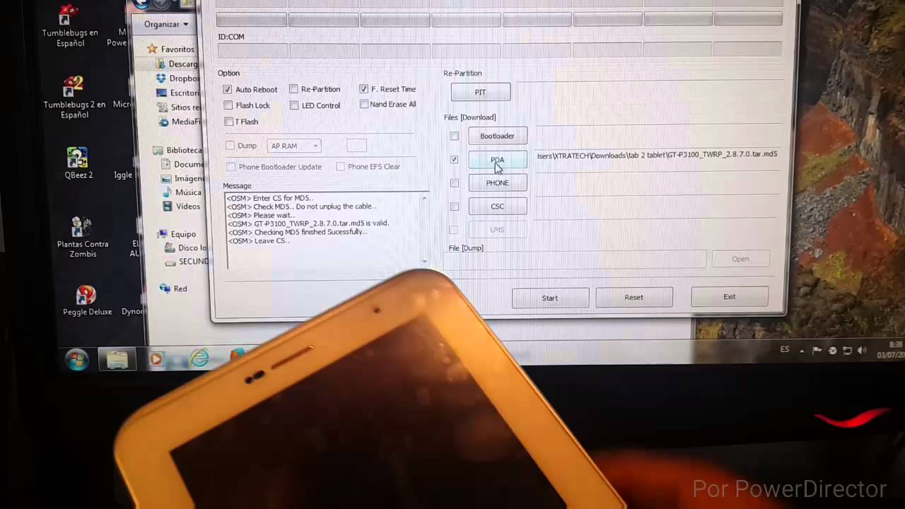 Recovery avanzado TWRP Tablet Samsung Tab 2 P3100 - YouTube