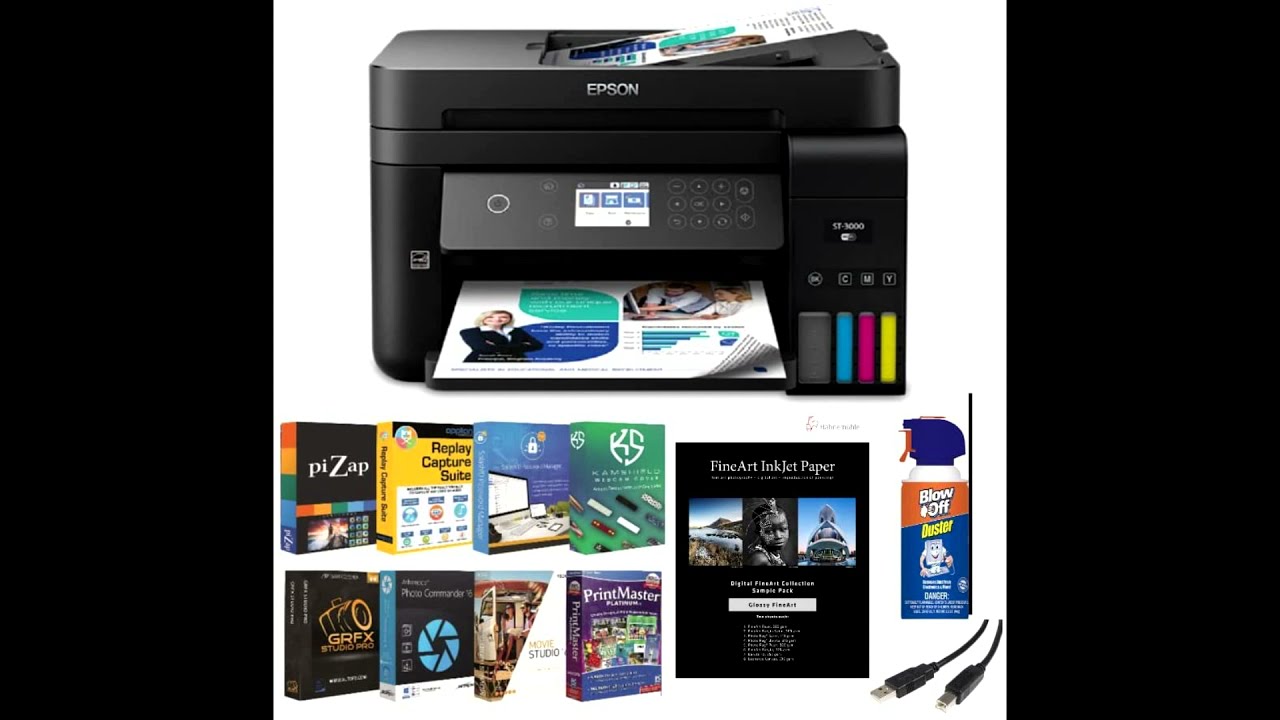 Epson WorkForce ST 3000 Color MFP Supertank Printer Review - YouTube